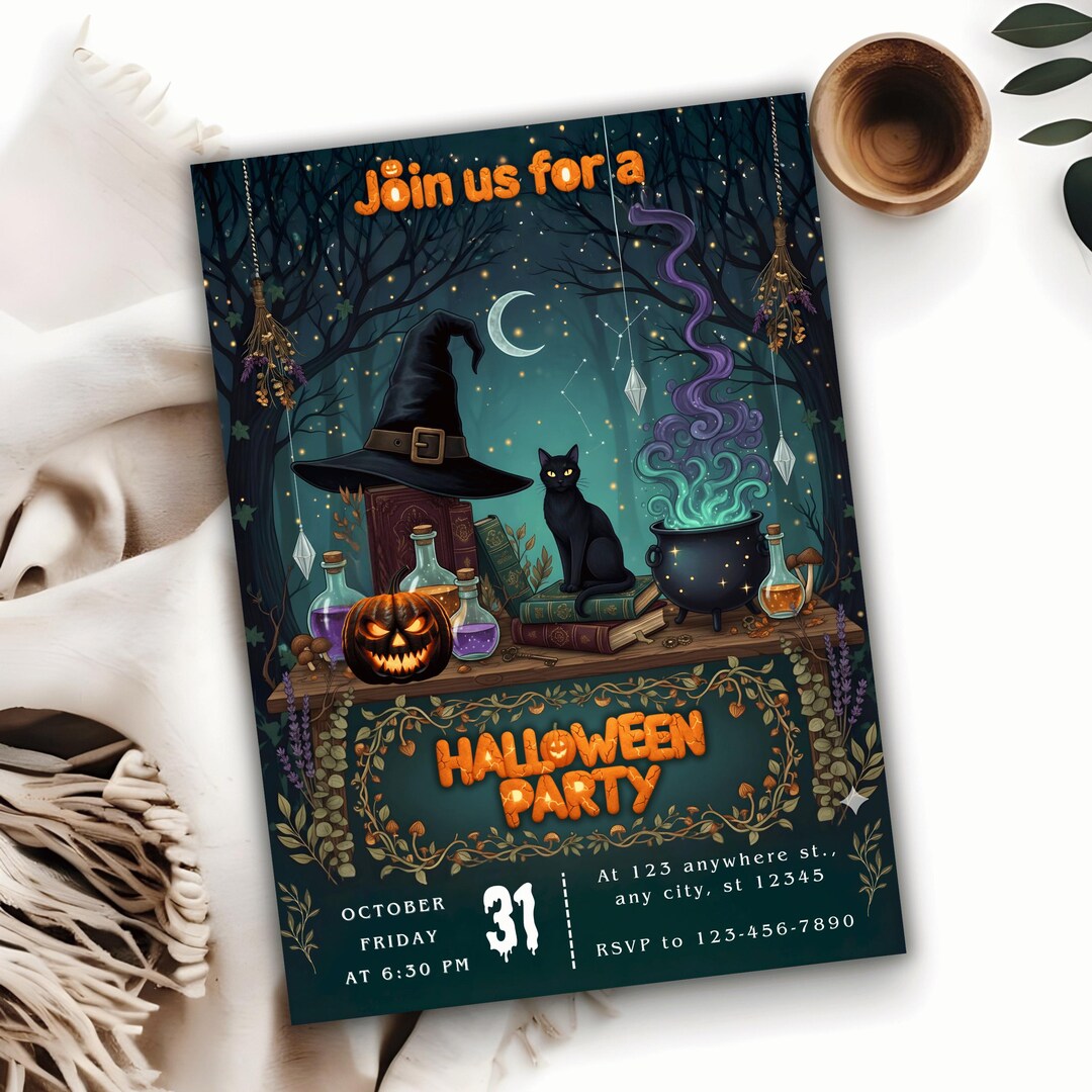 Editable Spooky Halloween Ghost Party Invitation, Halloweenful Invites ...