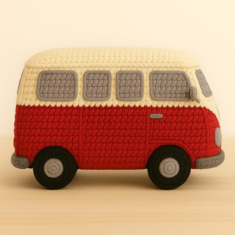 Retro Camper Van Crochet Pattern (PDF) – VW Bus Amigurumi Toy, Vintage ...