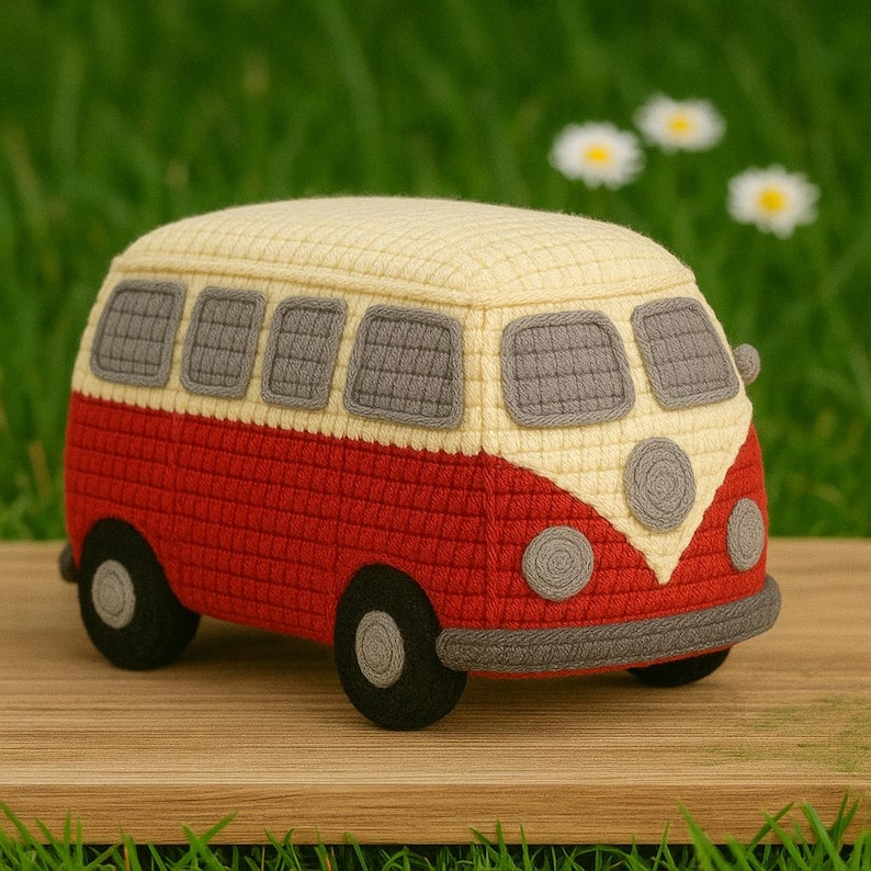 Retro Camper Van Crochet Pattern (PDF) – VW Bus Amigurumi Toy, Vintage ...