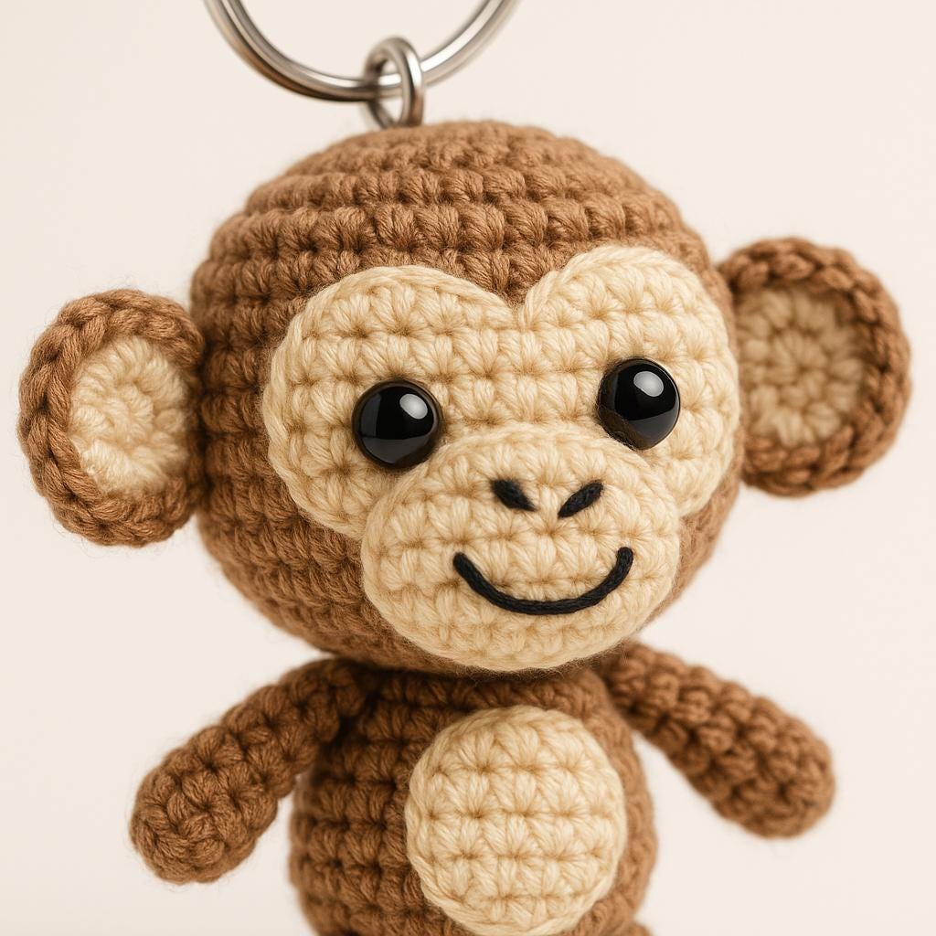 Amigurumi Monkey Keychain Crochet Pattern – Detailed Step by Step PDF ...