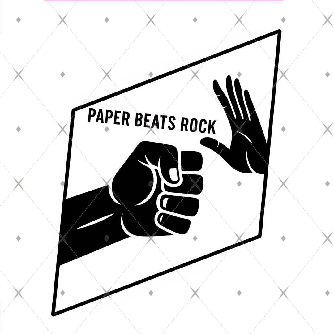 Paper Beats Rock Png, Funny Rock Paper Scissors Png, Gamer Meme Minimal ...
