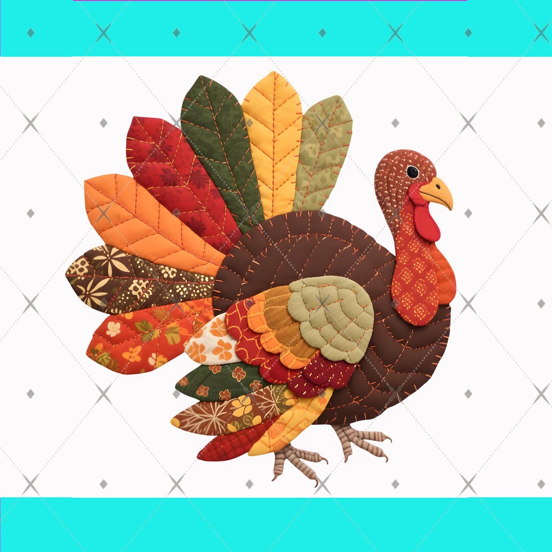 Patchwork Turkey Png, Turkey Thanksgiving Png, Farmhouse Fall ...