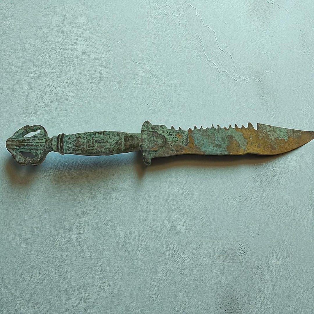 Tibetan Ritual Dagger Replica, Bronze Phurba With Vajra Pommel ...
