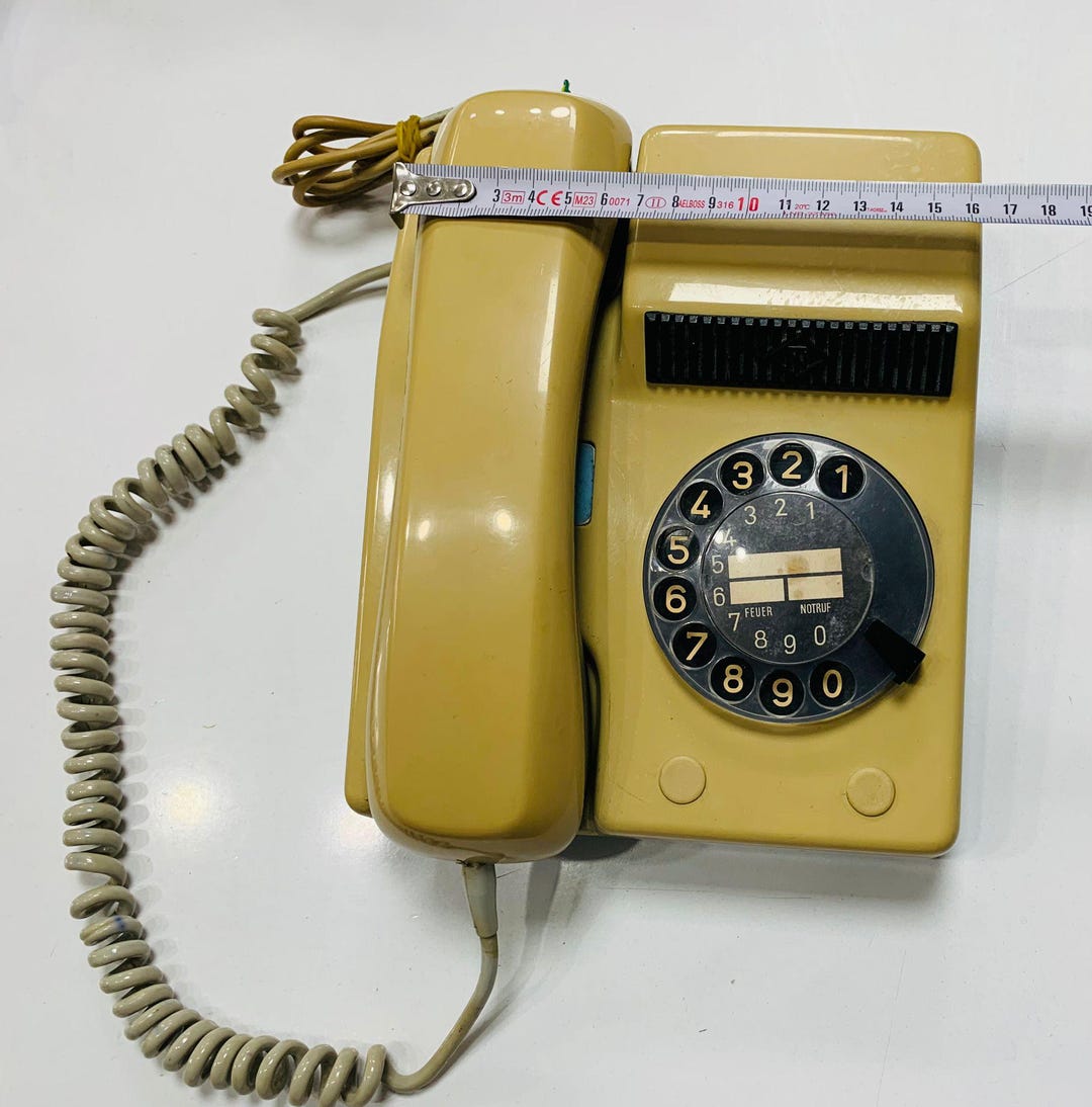 Vintage German Rotary Phone, Beige Black Two Tone, 1970s Industrial ...