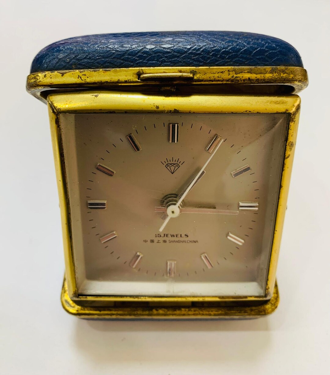 Vintage 1970s Mechanical Travel Clock, Shanghai 15 Jewels Wind up Alarm ...