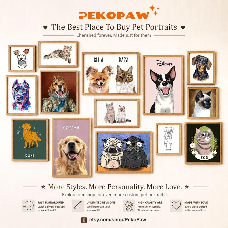 Custom Pet Portrait From Photo, Digital Pet Portrait, Dog Portrait ...