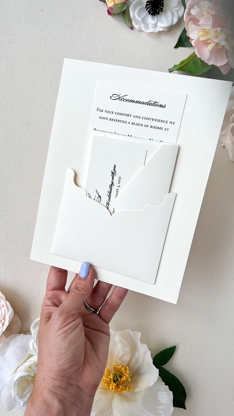 Royal Gold Foil Wedding Invitation With Pocket on the Back, Classic ...