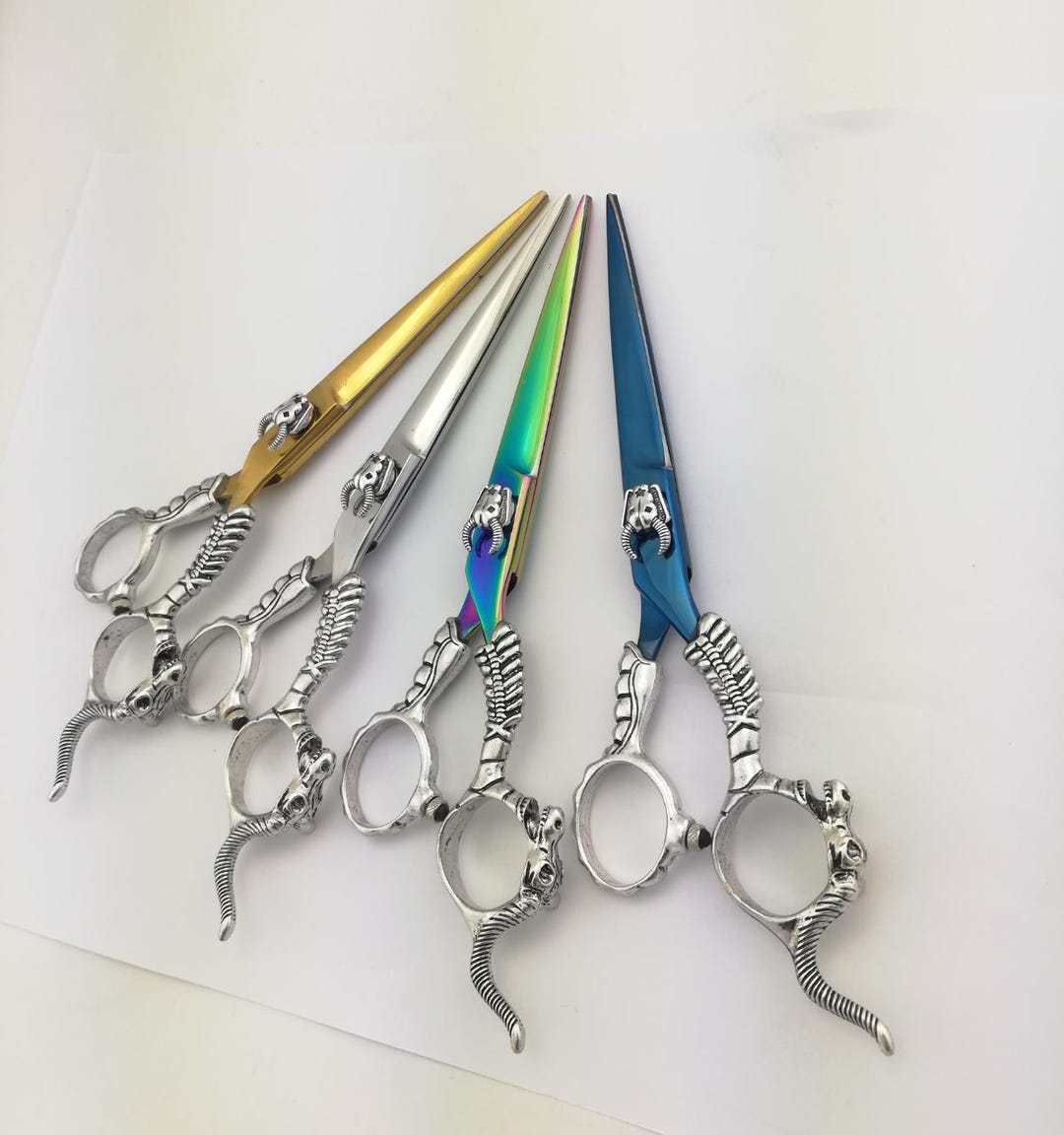 Professional Barber Scissors – Hair Cutting Shears With Skull Dragon ...