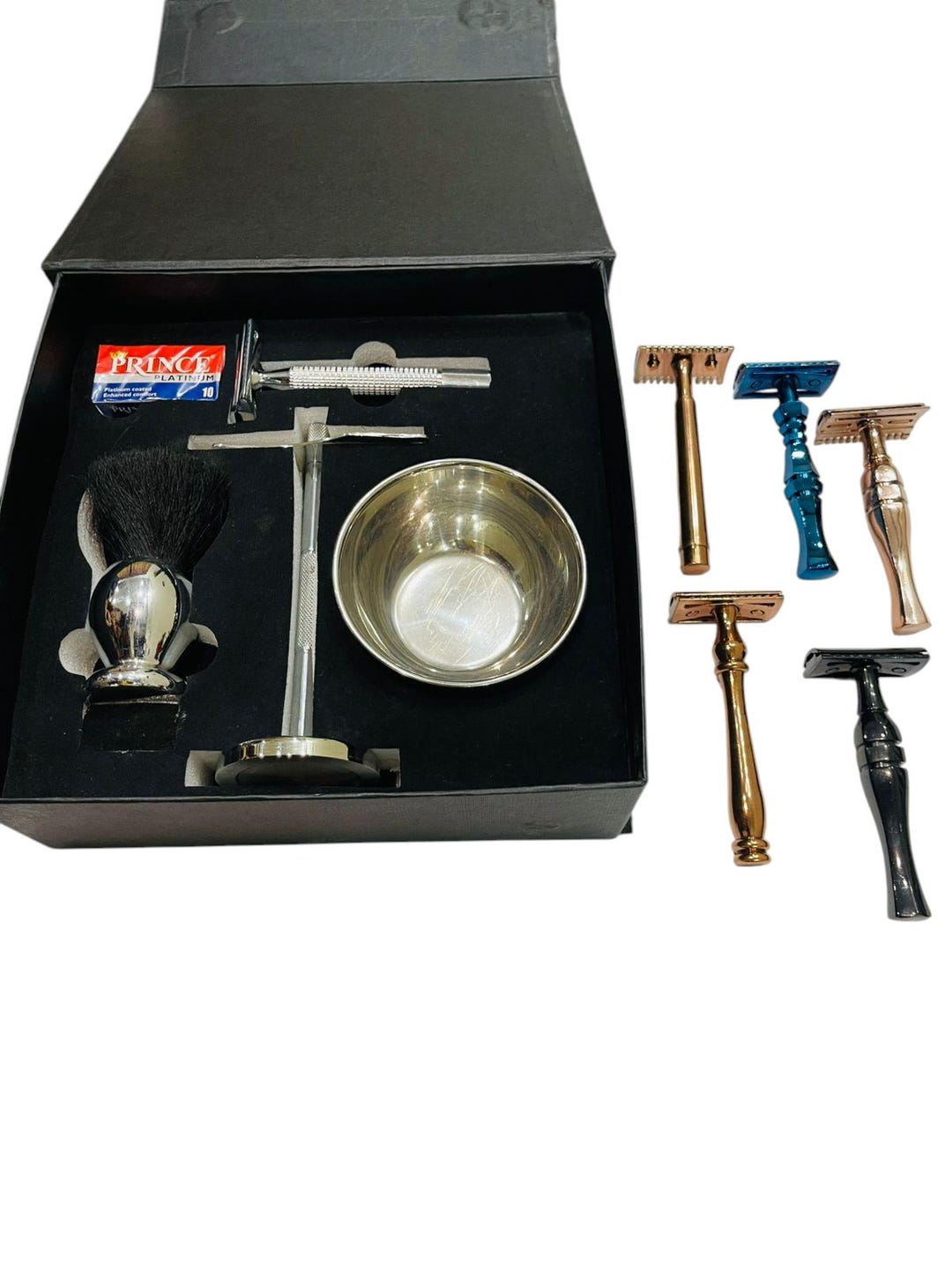 Men’s Traditional Wet Shaving Kit – Safety Razors, Brush, Blades & Bowl ...