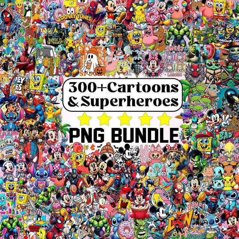 300+ Cartoon Mega Bundle Png, Cartoon Clipart, Cartoon Characters Svg ...