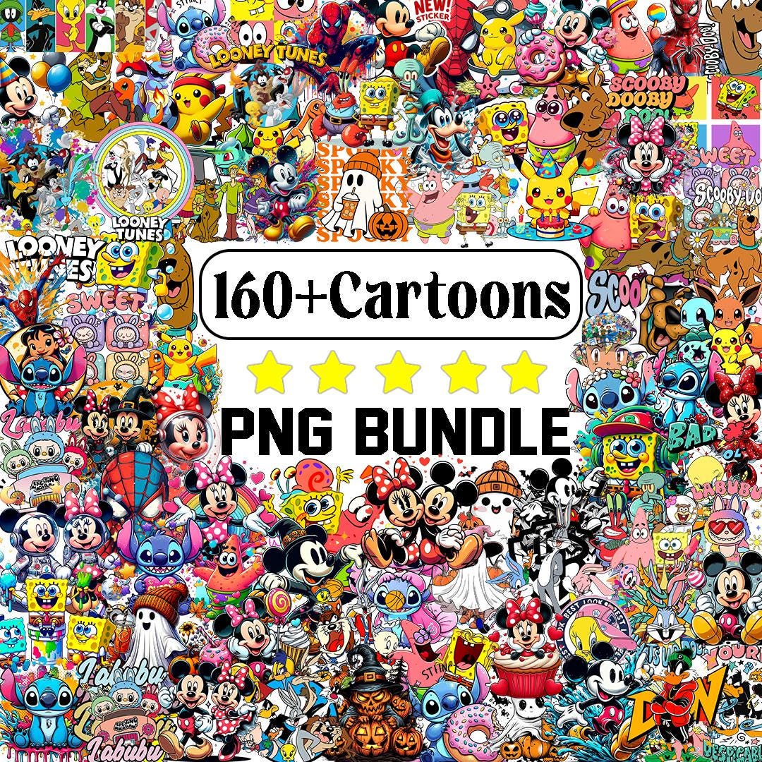 160+ Cartoon Mega Bundle Png, Cartoon Clipart, Cartoon Characters Svg ...