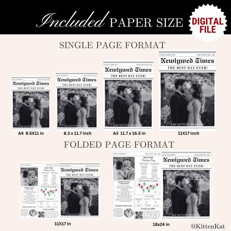 Custom 50th Birthday Newspaper Template With Photos, Editable Large ...