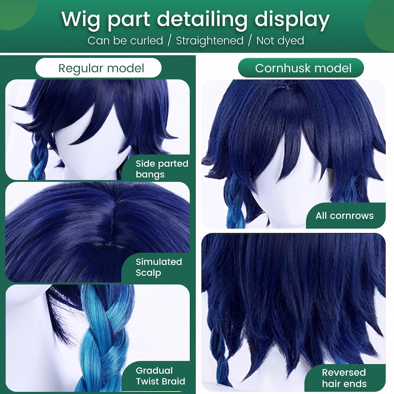 Genshin Impact Venti Barbatos Handmade Cosplay Wig Hair | Barbatos Wig ...