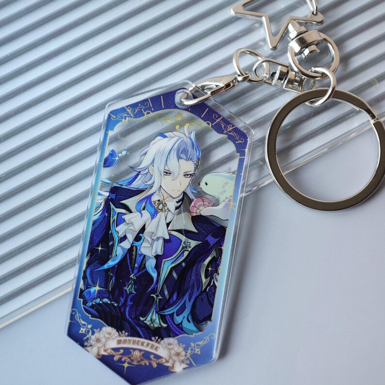 Neuvillette Acrylic Keychain With Pom-pom Sparkling Details Genshin ...