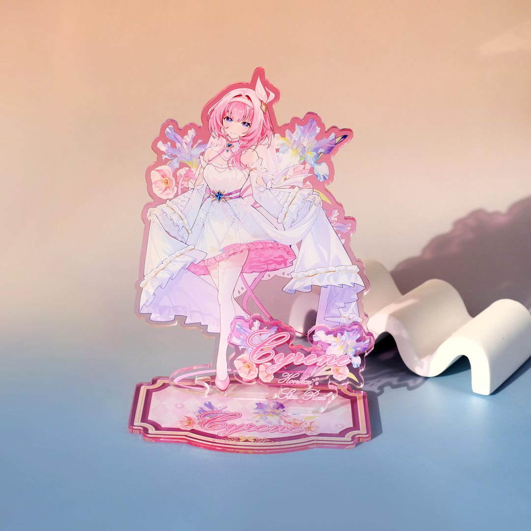 Cyrene Star Pearl Acrylic Standee From Honkai Star Rail With Floral ...