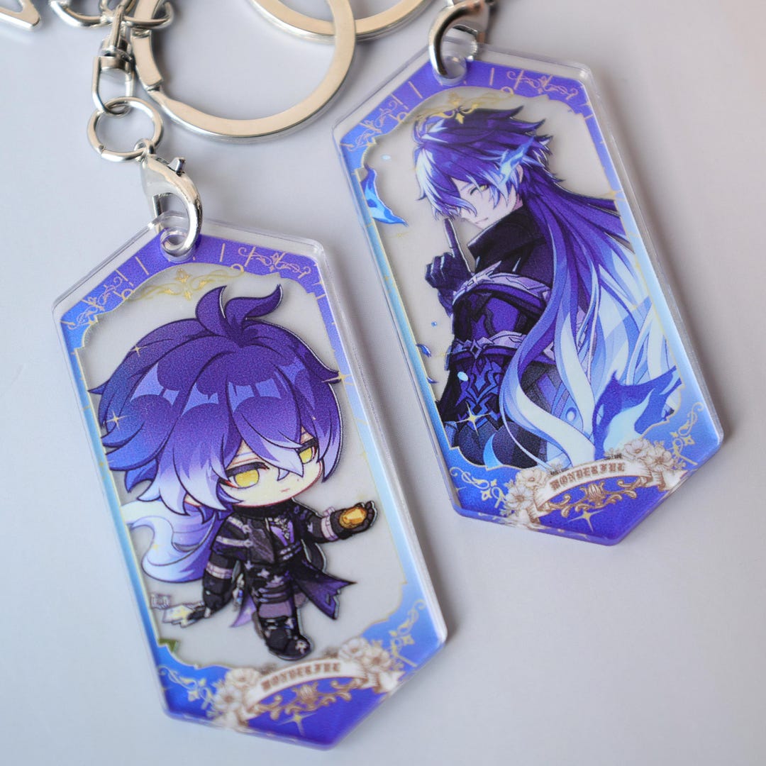 Genshin Impact Flins Acrylic Keychain, Dual-design Anime Backpack Charm ...