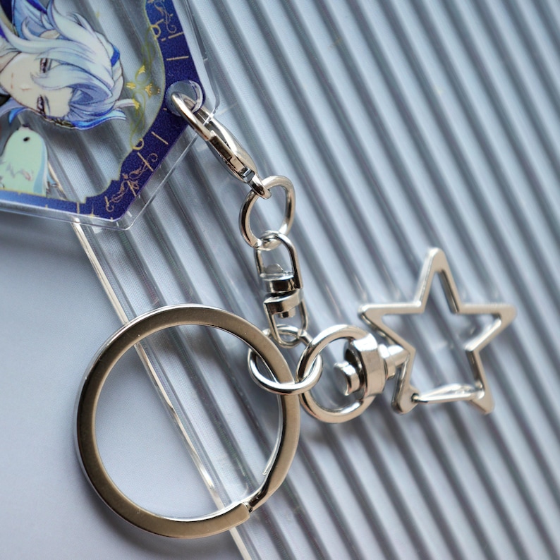 Neuvillette Acrylic Keychain With Pom-pom Sparkling Details Genshin ...