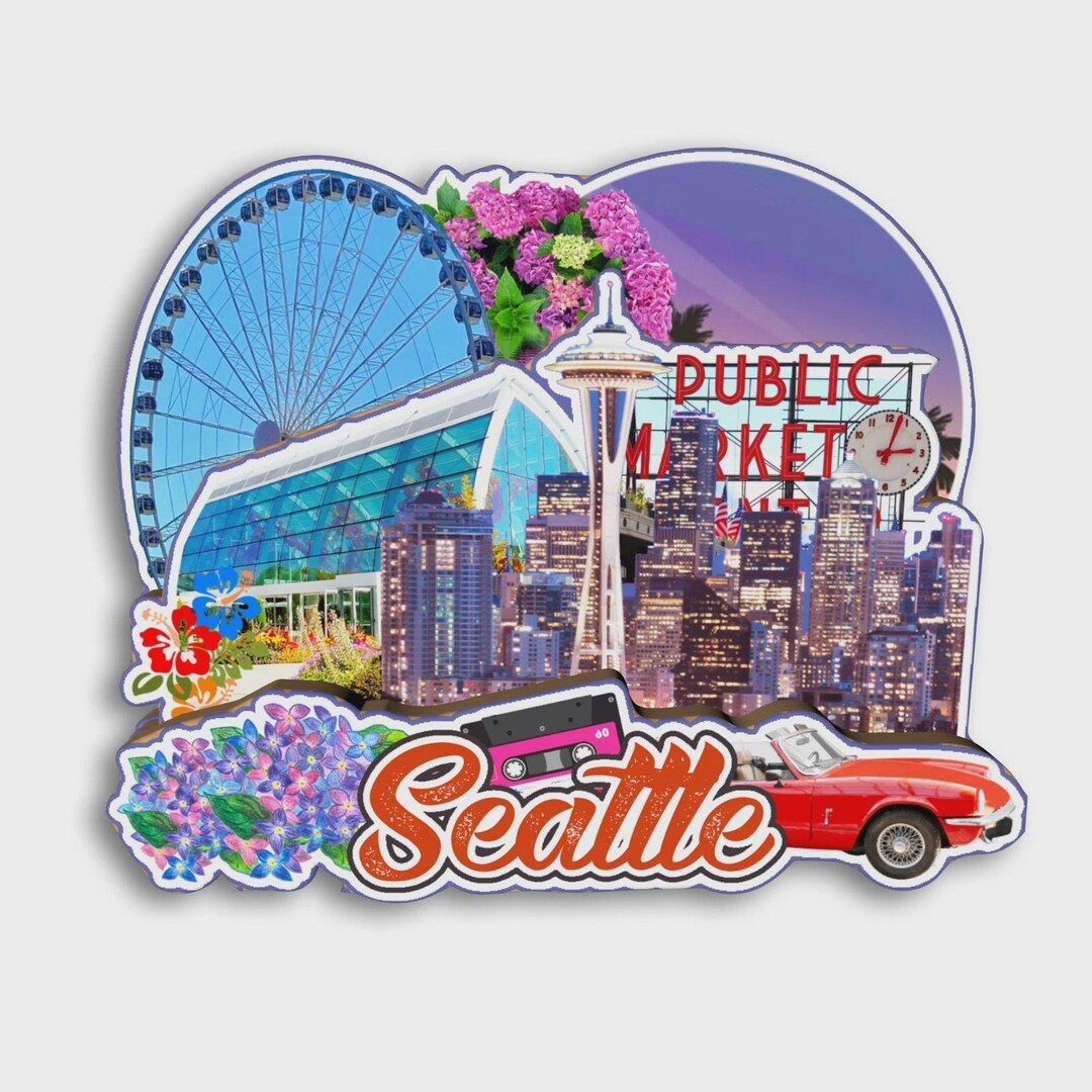 Seattle Refrigerator Magnet, Travel Magnet Souvenir, Fridge Magnet ...