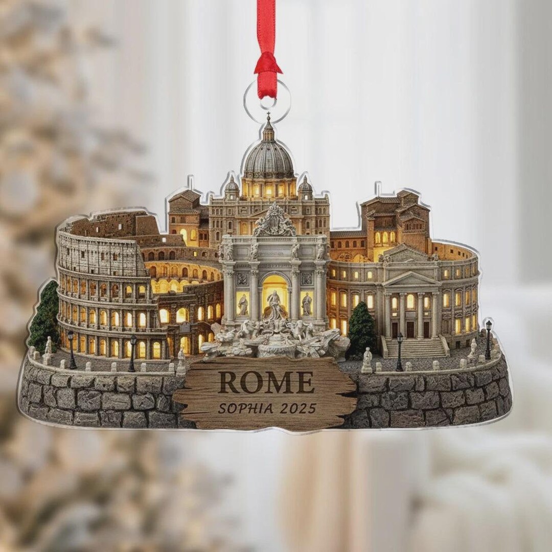 Custom Rome Landmark Acrylic Ornament 2025, Custom Travel Suitcase ...