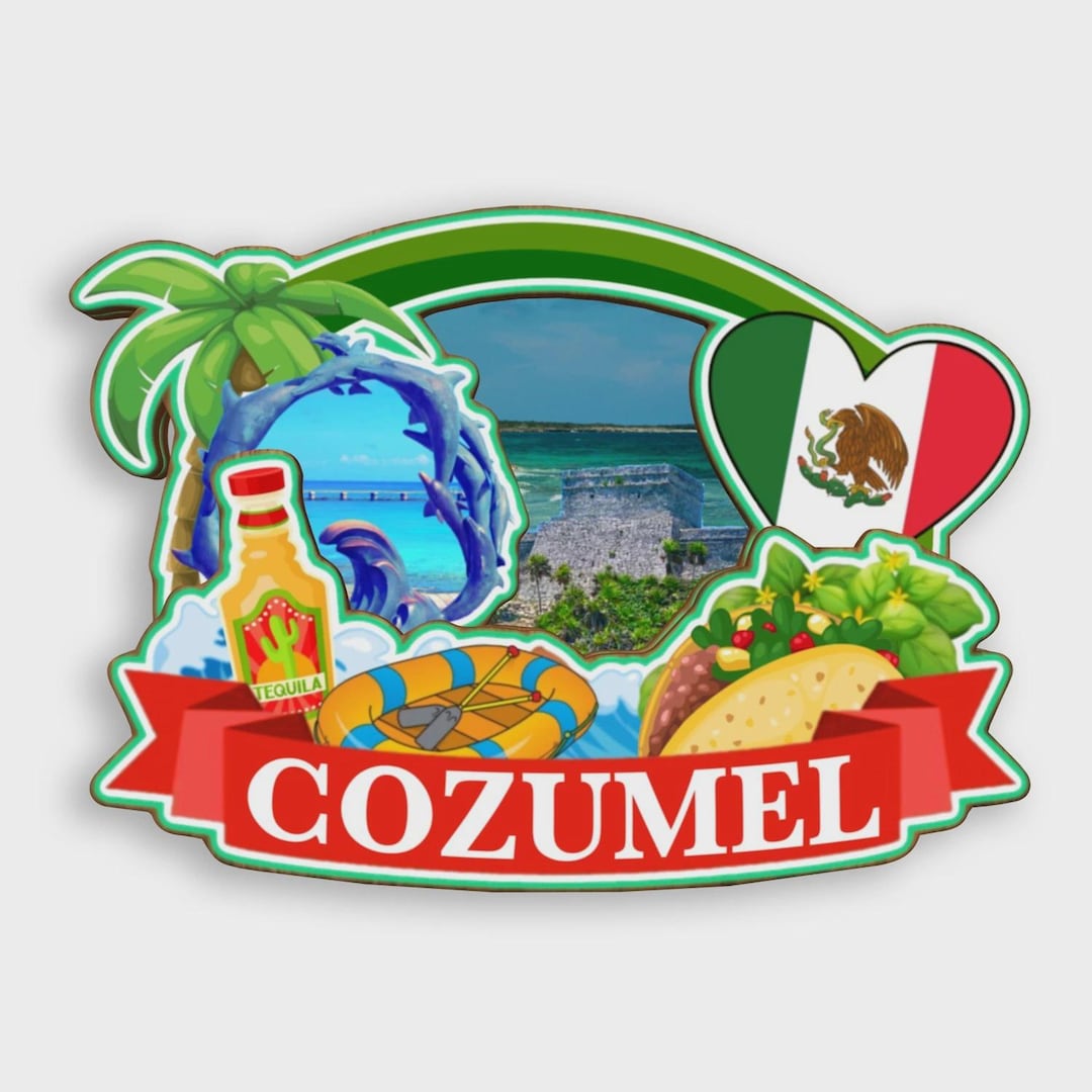 Cozumel Mexico Refrigerator Magnet, Travel Magnet Souvenir, Small ...