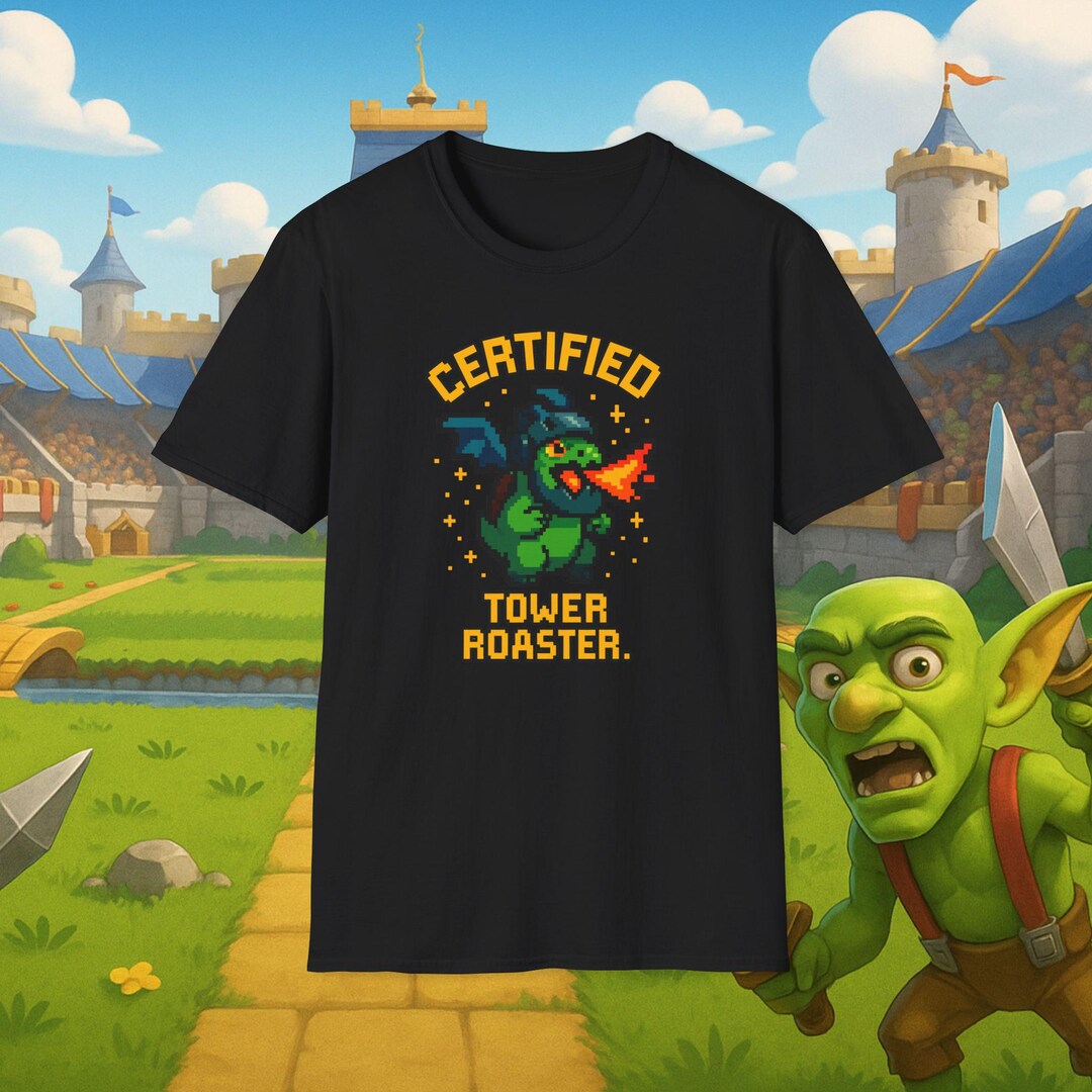 Inferno Dragon Clash Royale Shirt, Certified Tower Roaster Tee, Pixel ...