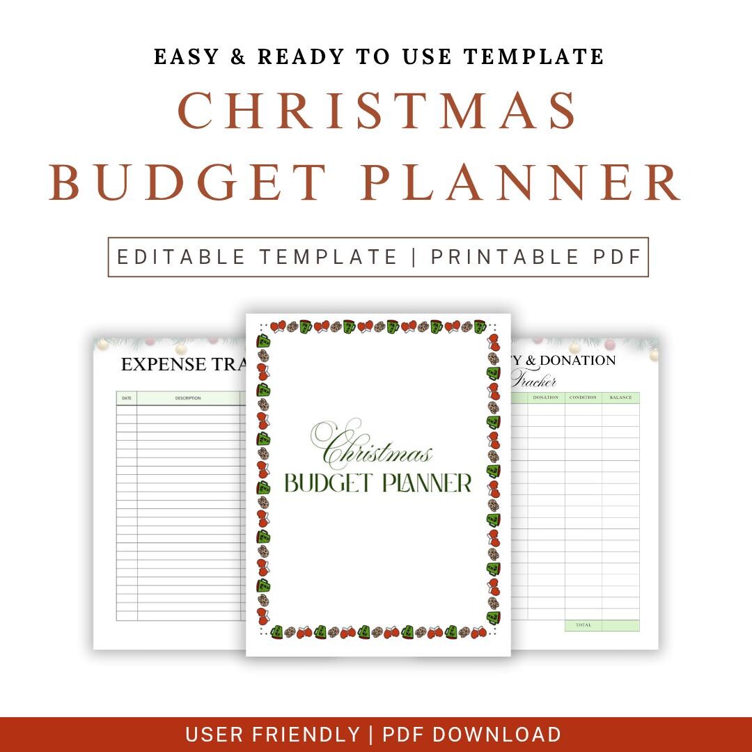 Editable Christmas Budget Planner Template | Holiday Gift Tracker ...