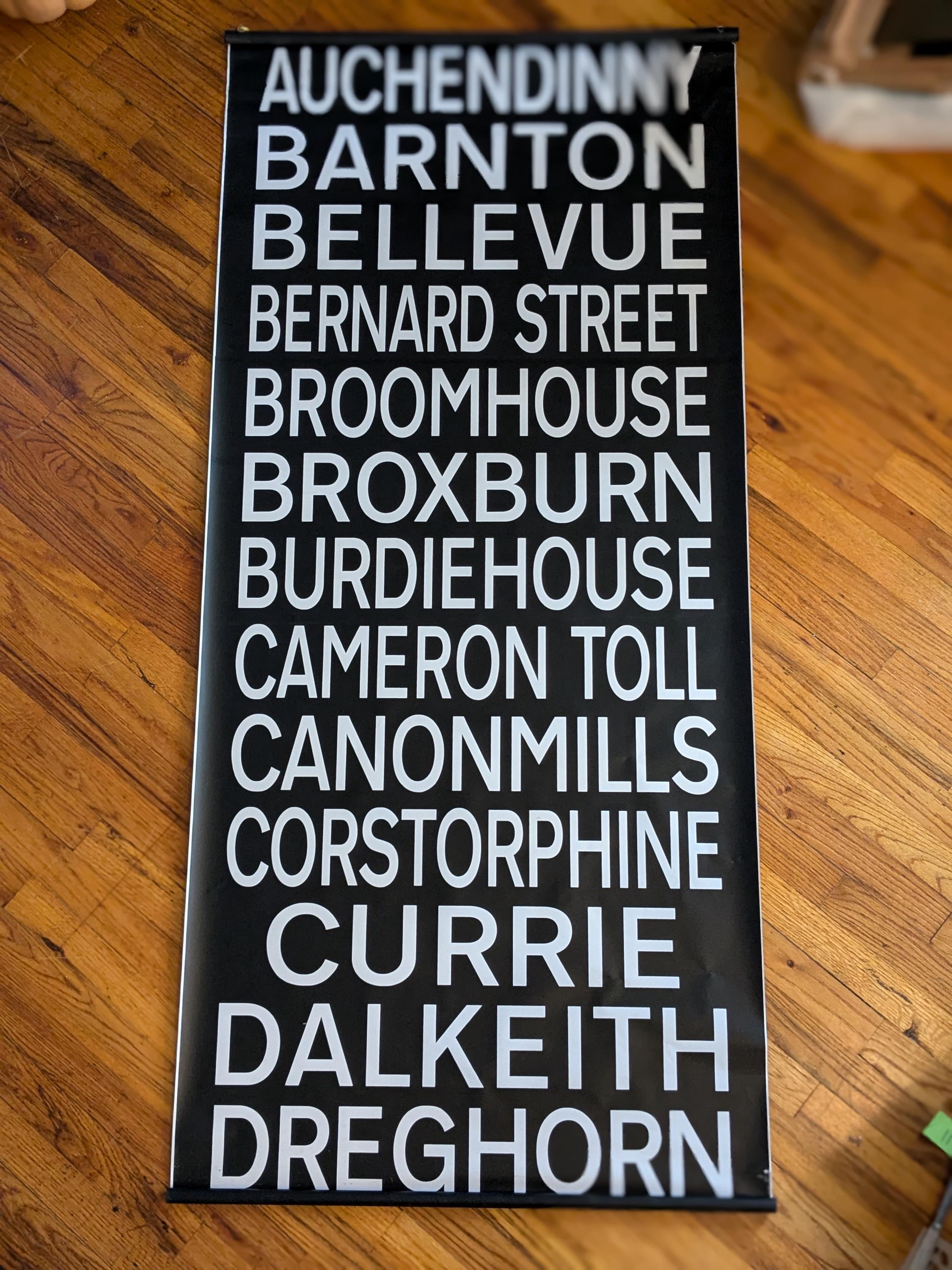 Vintage EDINBURGH, ENGLAND Bus Roll Sign - Etsy