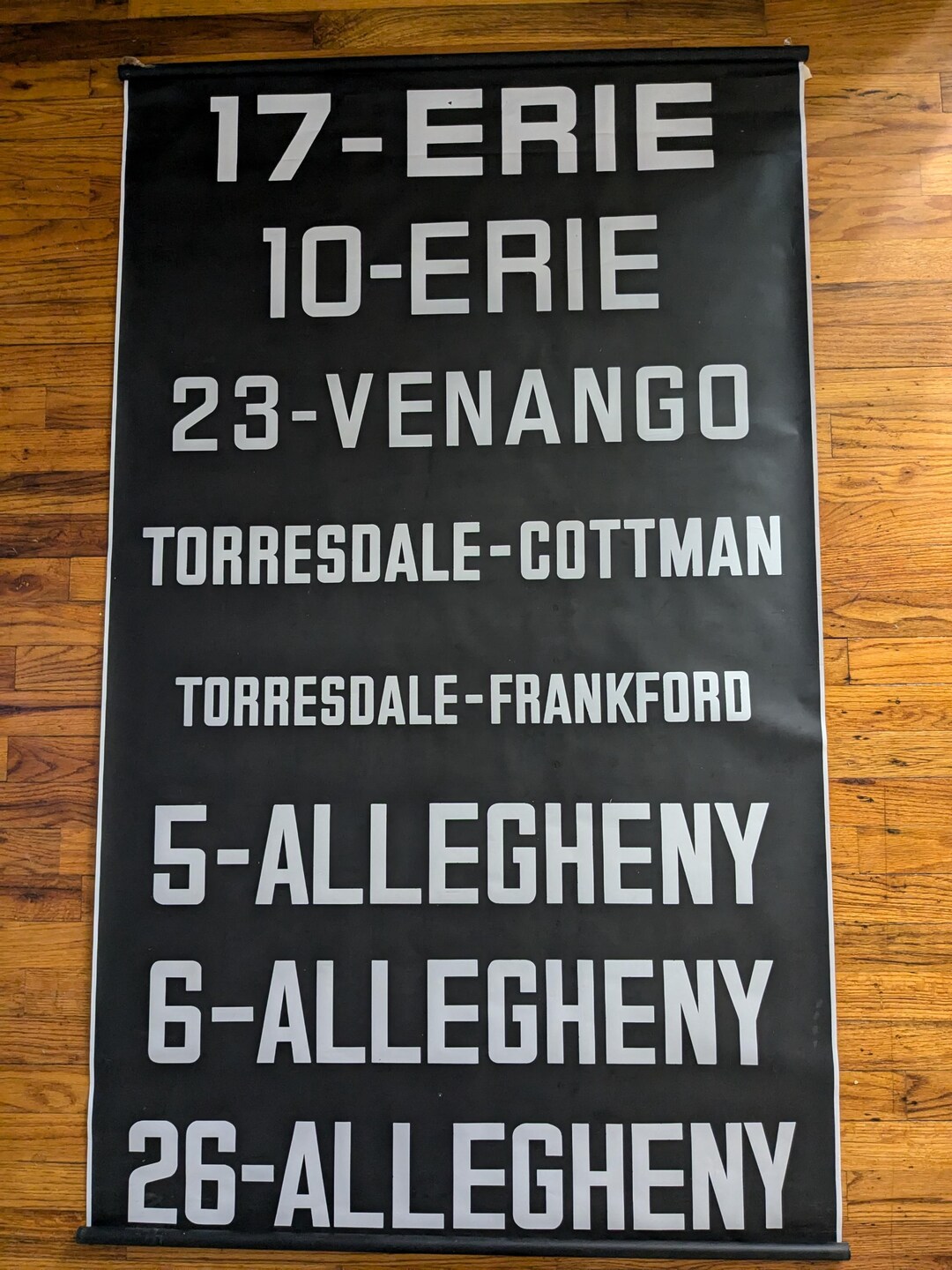 Vintage Trolley Bus Roll Transit Sign for Philadelphia Neighborhood - Etsy
