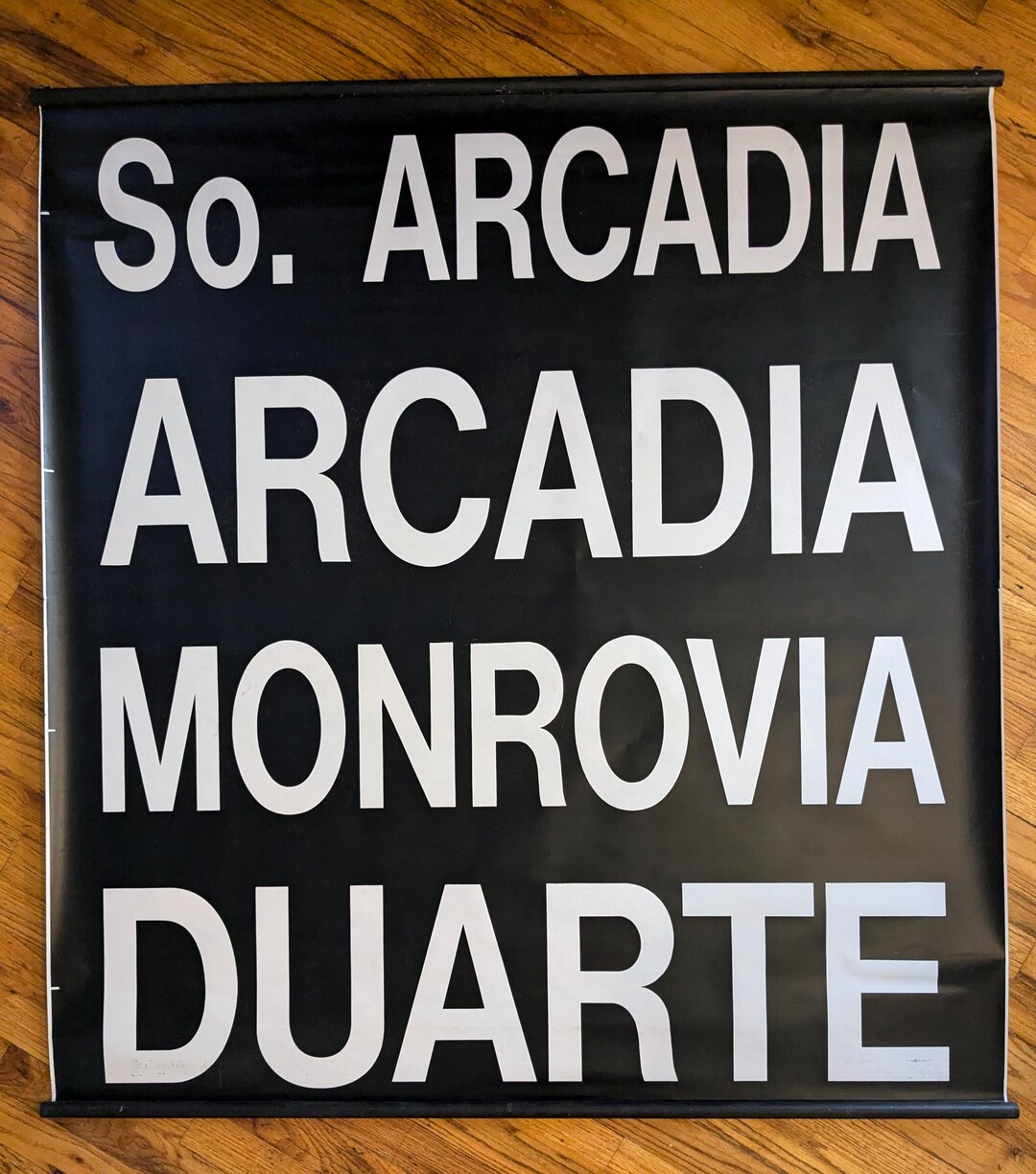 Vintage MONROVIA, CALIFORNIA Bus Roll Sign - Etsy