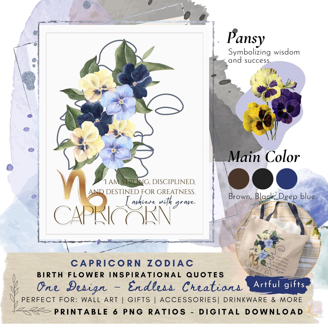 Capricorn Zodiac Birth Flower - Inspirational Quote - Printable for ...