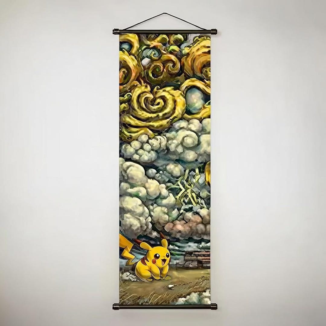 Pikachu Tapestry Wall Hanging Pokemon Anime Cute Pikachu Art Large Wall ...