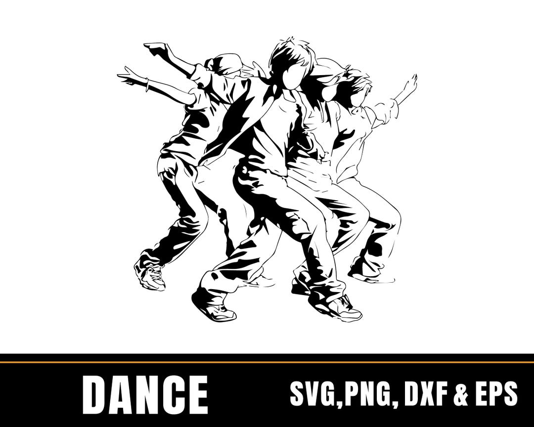 Dance Silhouette SVG PNG DXF Eps, Dancer Clipart Vector, Cricut Cut ...