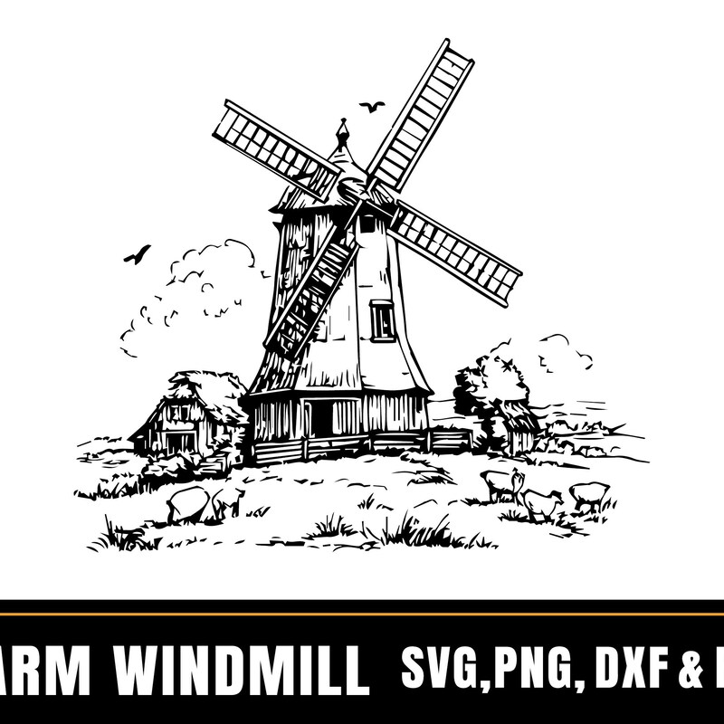 Rustic Windmill Svg - Etsy