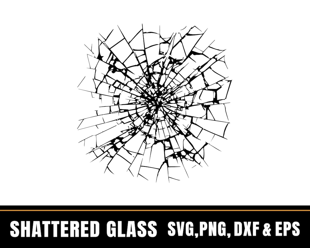Shattered Glass Svg Png Dxf Eps, Broken Glass Silhouette, Shattered ...