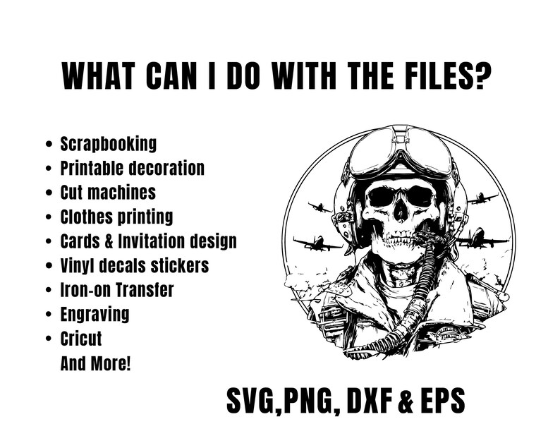 Skeleton Air Force Pilot SVG: Military Skull Clipart, Cricut Cut File ...