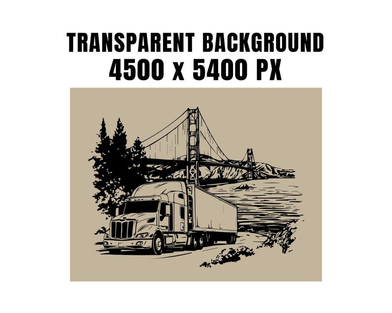 Semi Truck Silhouette | Big Rig Vector Clipart (svg, Png, Dxf, Eps) - Etsy