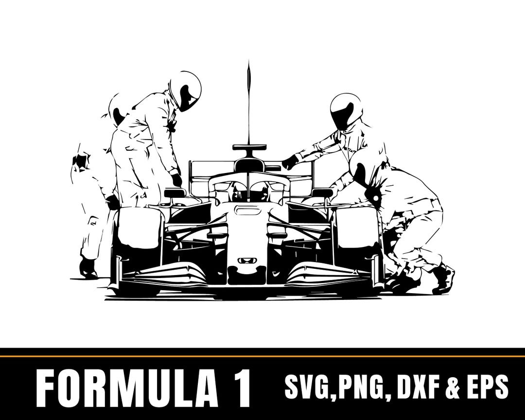 Formula 1 Silhouette SVG PNG DXF Eps, Race Car Clipart Vector, Cricut ...