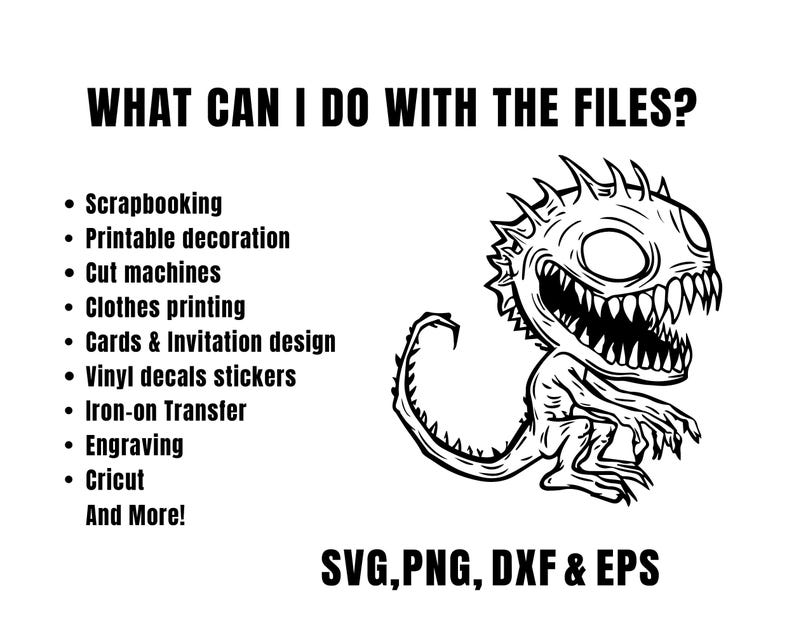 Creepy Monster Clipart | Spooky Halloween Vector (svg, Png, Dxf, Eps ...