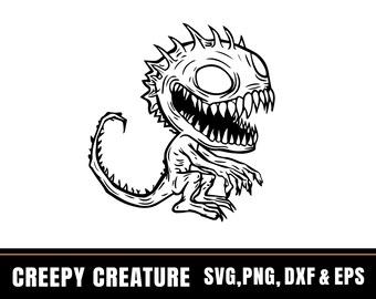 Cryptid Creatures SVG, Creature Silhouette SVG, Spooky PNG, Halloween ...