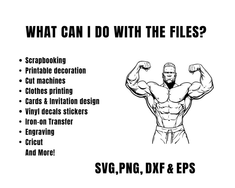 Muscle Silhouette SVG PNG DXF Eps, Fitness Clipart Vector, Cricut Cut ...