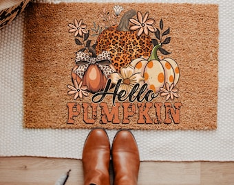 Hello Pumpkin, Hello Pumpkin Doormat, Pumpkin Doormat, Doormat, Fall ...