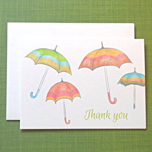 Baby Shower Thank You Cards, Umbrella Thank You Cards, Set of 10 - Etsy