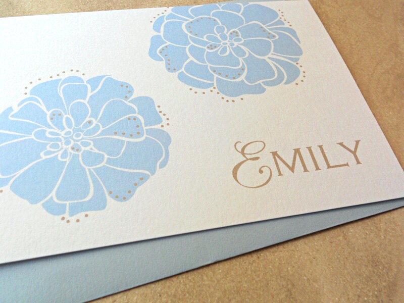 Personalized Stationery Set, Personal Stationery, Marigolds, Mustard ...