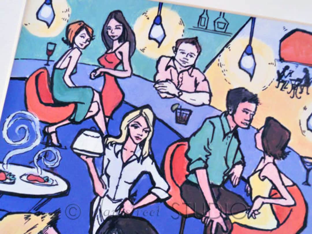 Bar Art Urban Nightlife Art Print 8x10, Matted to 11x14 - Etsy
