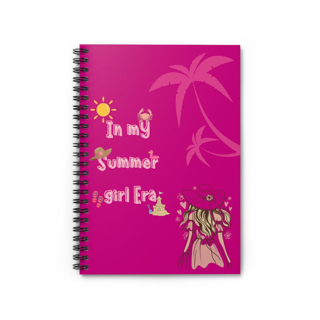 Summer Girl Era Spiral Notebook | Pink Beach, Ruled Journal - Etsy