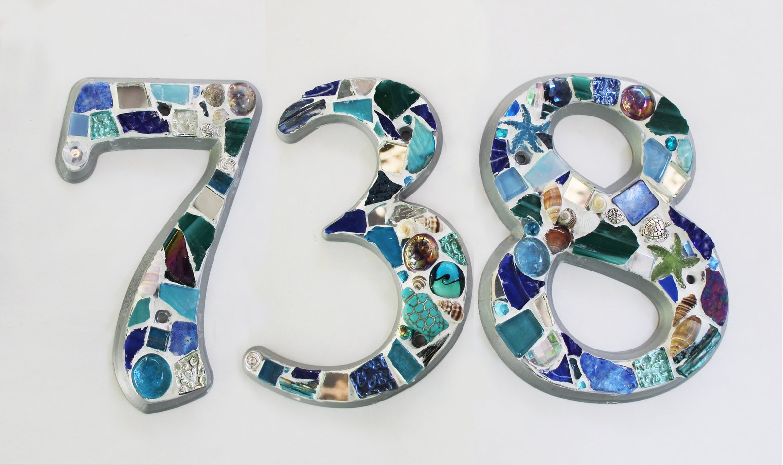 Mosaic House Numbers THREE DIGIT Order | Etsy