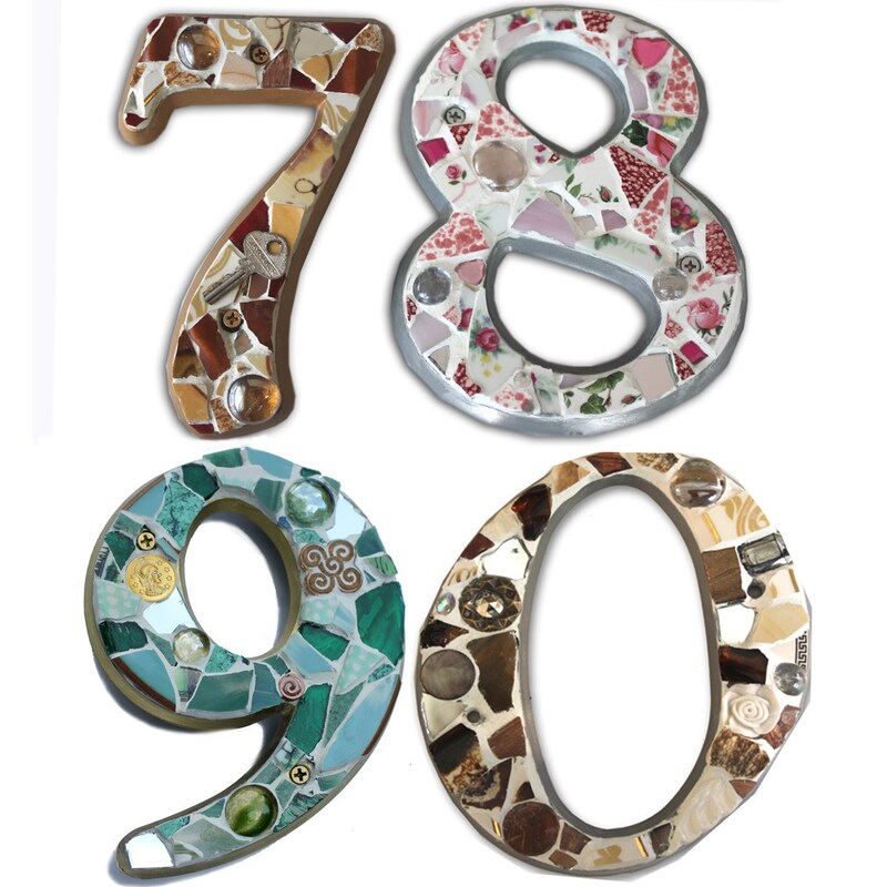 Mosaic House Numbers - Etsy