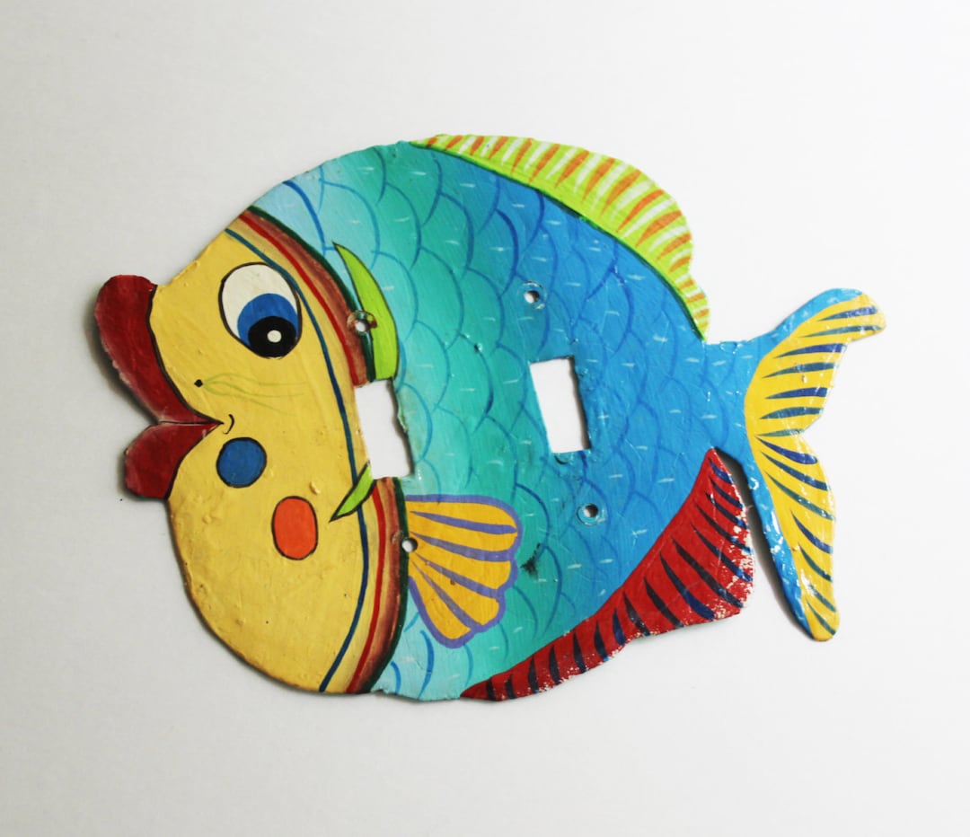 Hand-painted Fish Switchplate - Etsy