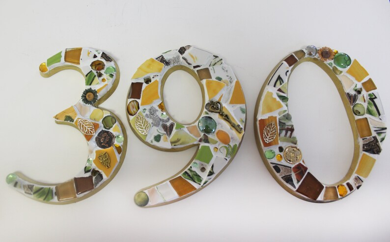 Mosaic House Numbers THREE DIGIT Order - Etsy