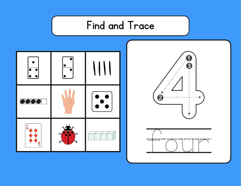 Preschool Numbers Workbook, Counting & Tracing 1-20 (PDF Printable) - Etsy